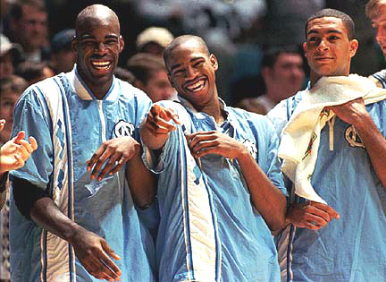 Photo: Antawn Jamison-Vince Carter-Ademola Okulaja - Tar Heel Times