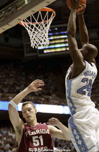 Photo: Marvin Williams Dunks vs FSU - Tar Heel Times