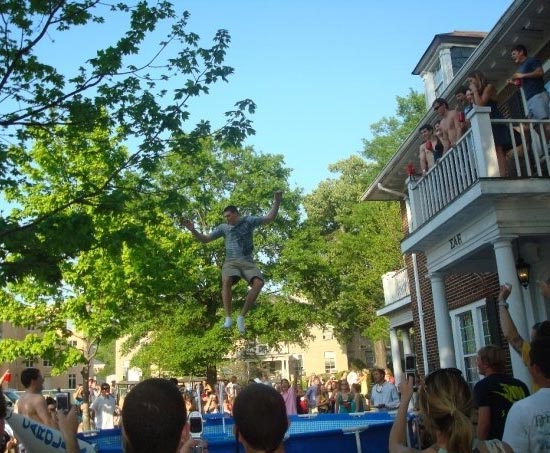Photo: Tyler Hansbrough Jumps Into Frat Pool - Tar Heel Times